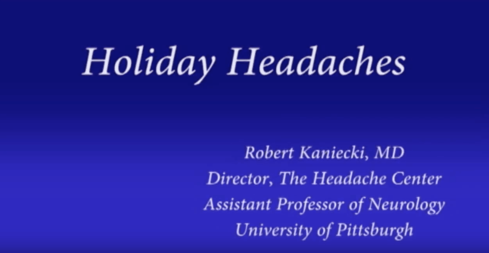 Holiday Headaches • National Headache Foundation